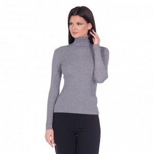 Водолазка женская классическая с воротником стойка цвет Темный меланж ...