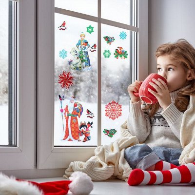Новогодние наклейки на окна🎄. Все для Нового года