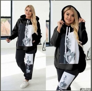 Костюм с худи утепленный | Костюмы утепленные Plus Size. Женские ...