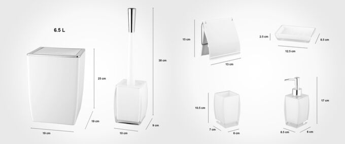 "LIMON" Набор для ванной комнаты, квадратные 6пр. цв. в ассорт. Душевые ...