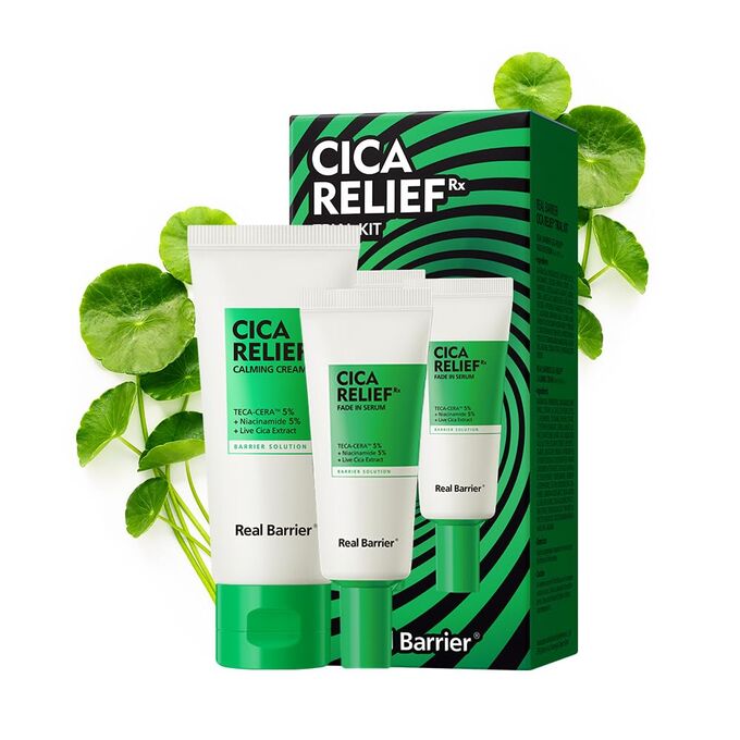 REAL BARRIER CICA RELIEF RX TRIAL KIT Набор: успокаивающий крем+сыворотка | Real. Средства для ...