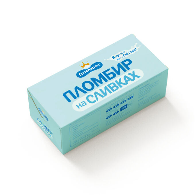 Брикет, Пломбир на сливках, Гроспирон, 240 г | Мороженое (брикет ...