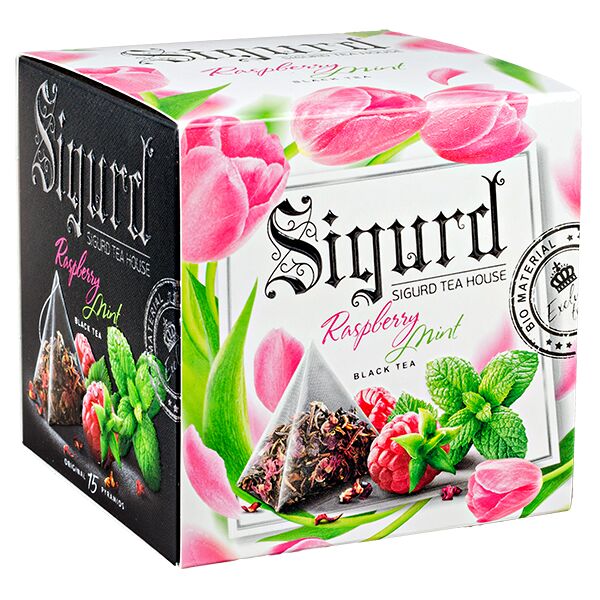 чай SIGURD 'RASPBERRY MINT' 15 пирамидок/саше-конверт | Чай Sigurd и ...