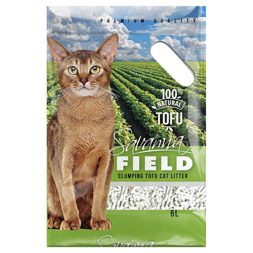 SAVANNA FIELD TOFU Наполнитель д/кош комкующийся смываемый соевый 6л (1 ...