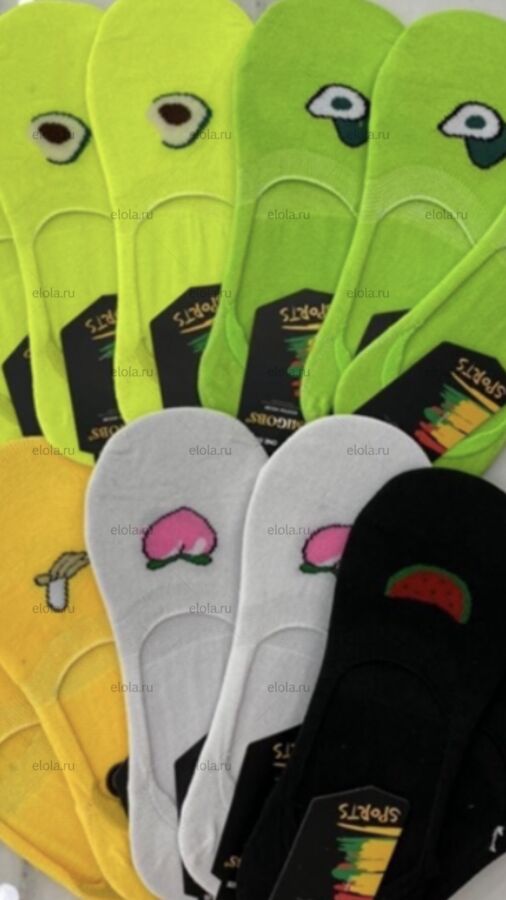 Женские следки с принтами хлопок цвета: микс | Колготки и носки ...