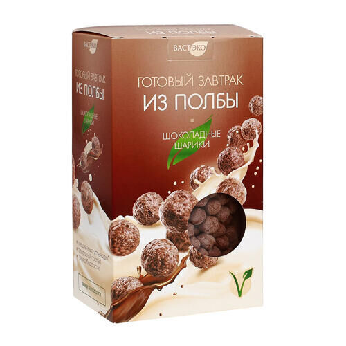 Готовый завтрак из полбы "Шоколадные шарики" Вастэко, 200 г | Бакалея ...