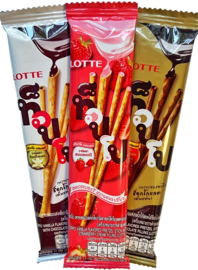 Lotte / Ассорти три вида: с ванильной начинкой, с клубничной начинкой ...