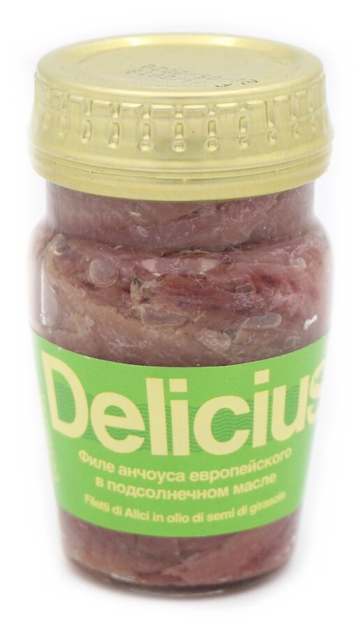 Анчоус филе в масле 78 гр Delicius | Рыбная консервация. Рыбные консервы